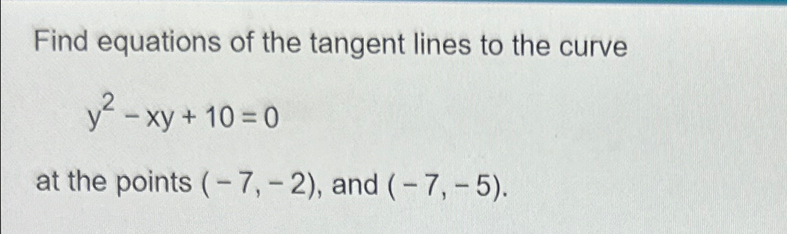 Solved Find equations of the tangent lines to the | Chegg.com