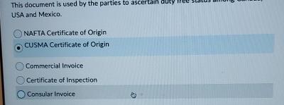 Solved USA and Mexico.NAFTA Certificate of OriginCUSMA | Chegg.com