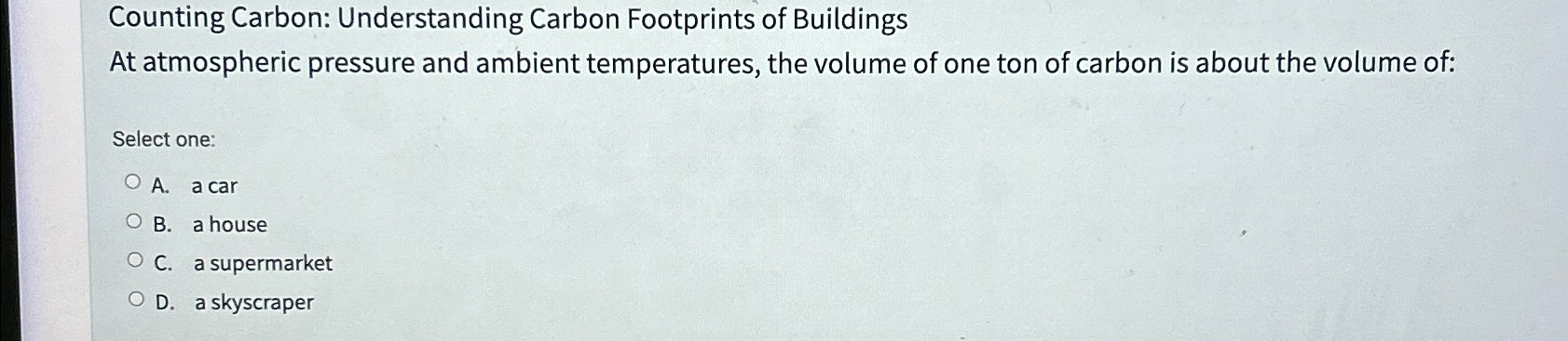Solved Counting Carbon: Understanding Carbon Footprints of | Chegg.com