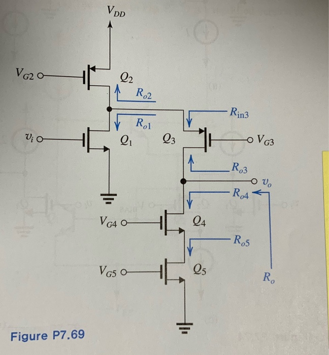 Solved *7.69 Figure P7.69 shows a folded-cascode CMOS | Chegg.com