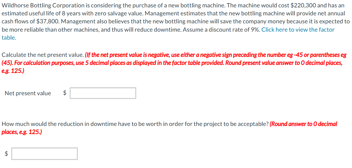 Solved Wildhorse Bottling Corporation is considering the | Chegg.com