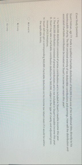 Solved (Case Study Question)Stuart Holman, age 77, ﻿made a | Chegg.com