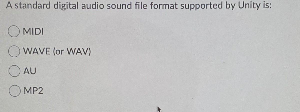 Solved A standard digital audio sound file format supported | Chegg.com