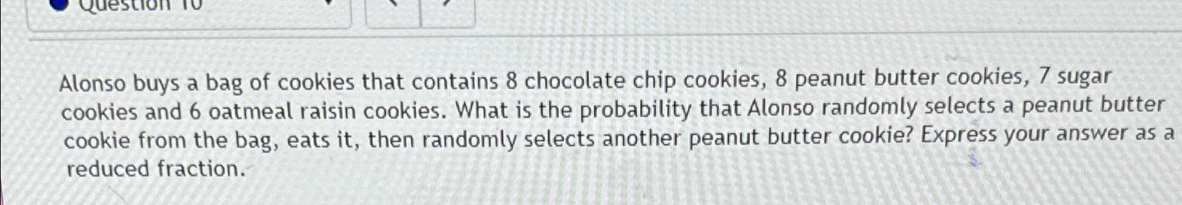 Solved Alonso buys a bag of cookies that contains 8 | Chegg.com