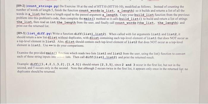 Solved [H9-2] (count_strings .py) Do Exercise 10 at the end | Chegg.com
