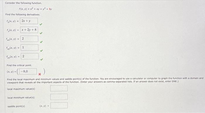 Solved Consider the following function F(x, y) = x2 + xy + | Chegg.com