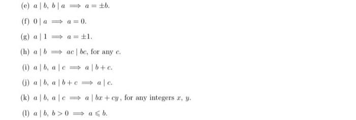 Solved Division Relationship Definition 1 (Divides). a | b | Chegg.com