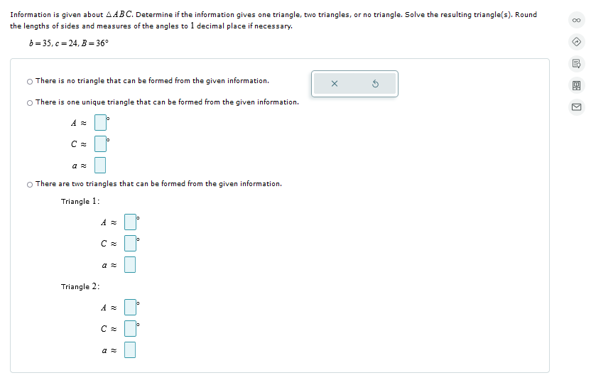 Solved Information is given about ????ABC. ﻿Determine if the | Chegg.com