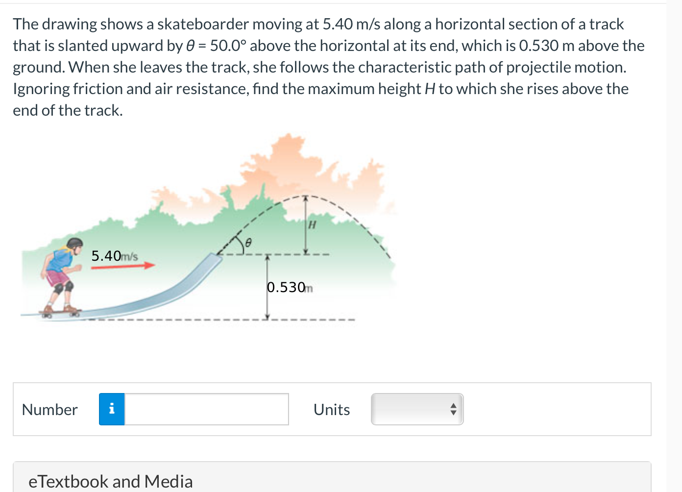 Solved The drawing shows a skateboarder moving at 5.40ms | Chegg.com
