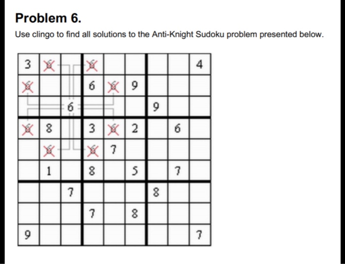 Solved Problem 7. Use clingo to find all solutions to the | Chegg.com