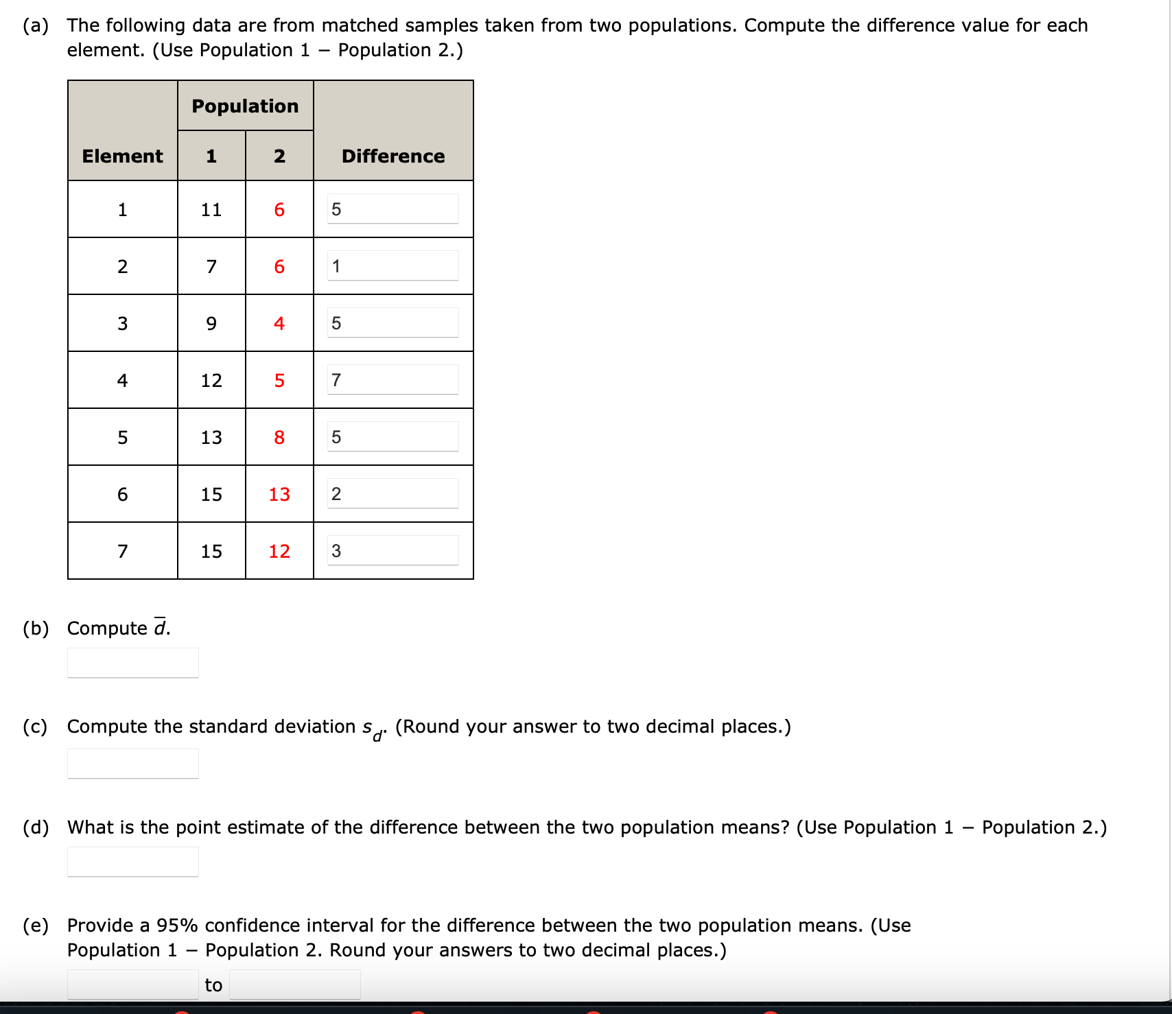 Solved (a) ﻿The following data are from matched samples | Chegg.com