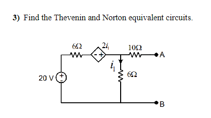 Solved Find the Thevenin and Norton equivalent circuits. | Chegg.com