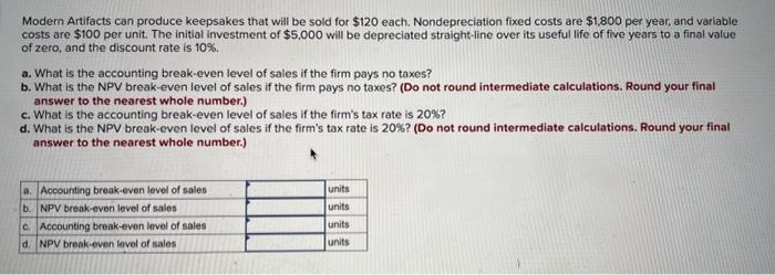 Solved Modern Artifacts can produce keepsakes that will be | Chegg.com
