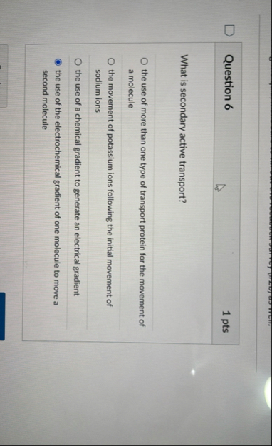 Solved Question 61 ﻿ptsWhat is secondary active | Chegg.com