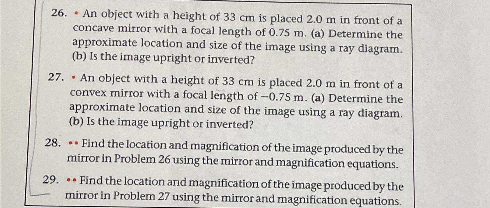 An object with a height of 33cm ﻿is placed 2.0m ﻿in | Chegg.com
