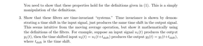 Solved Problem 1 Define the moving averaging filters whose | Chegg.com