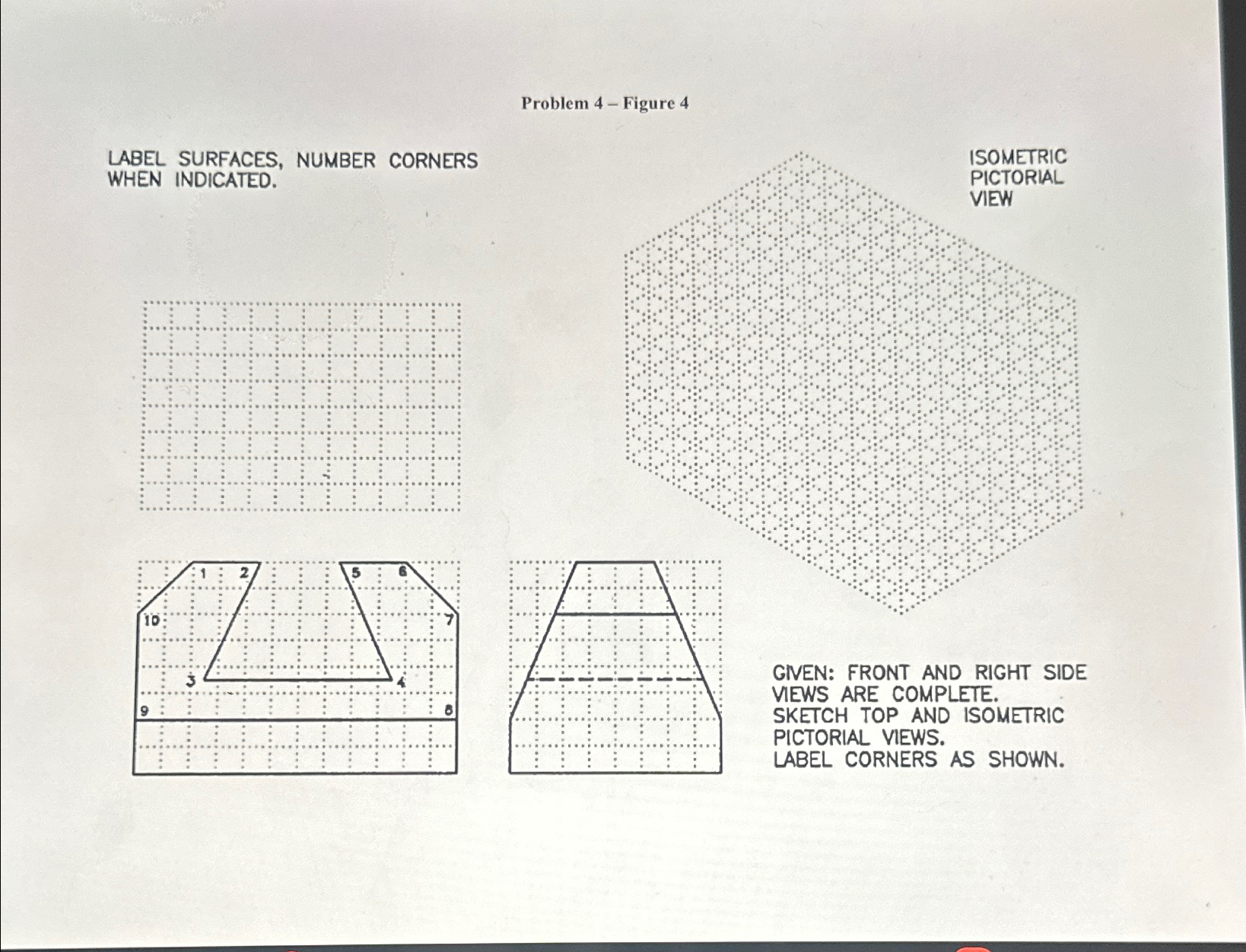 Solved Problem 4-Figure 4LABEL SURFACES, NUMBER CORNERS WHEN | Chegg.com