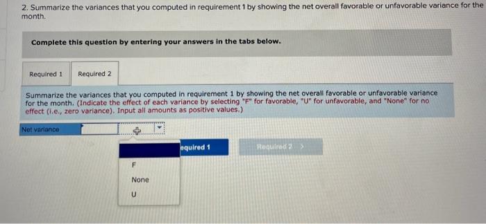 Solved Problem 10-15 (Algo) Comprehensive Variance Analysis | Chegg.com