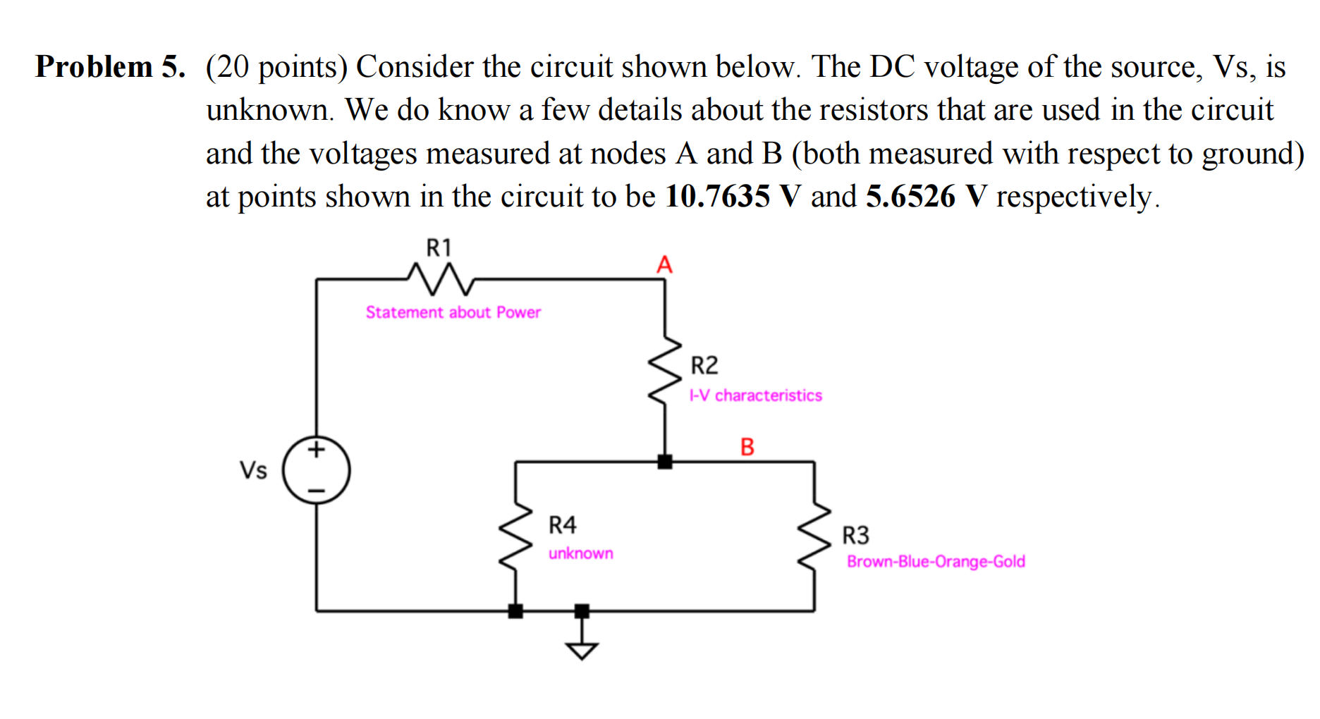 Solved Problem 5. (20 ﻿points) ﻿Consider the circuit shown | Chegg.com