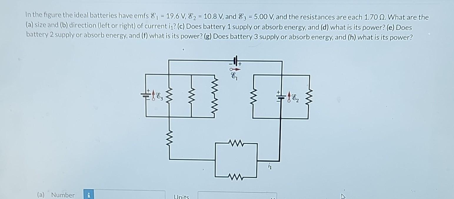 Solved In the figure the ideal batteries have emfs E1=19.6 | Chegg.com