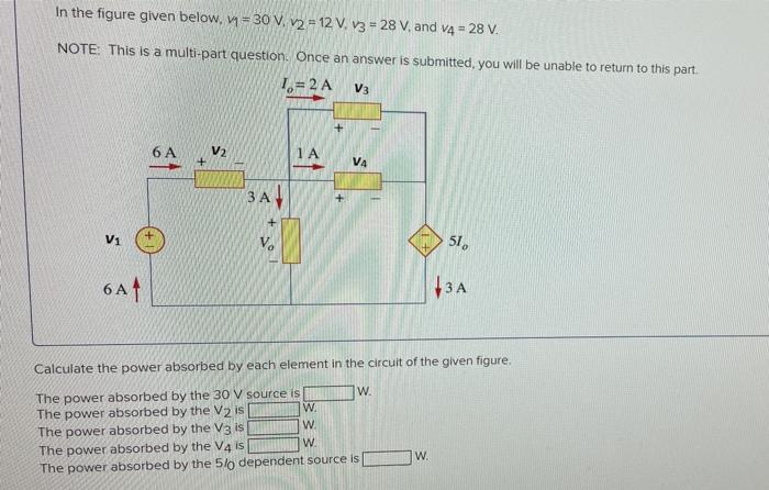 Solved In the figure given below. 7 = 30 V, v2 = 12 V, V3 = | Chegg.com