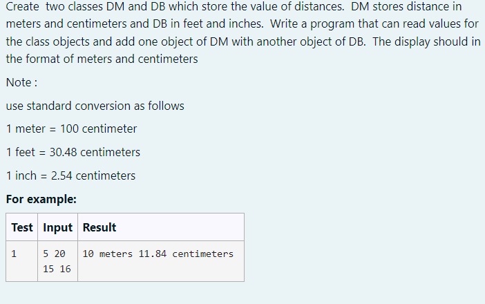 Solved RCreate two classes DM and DB which store the value | Chegg.com