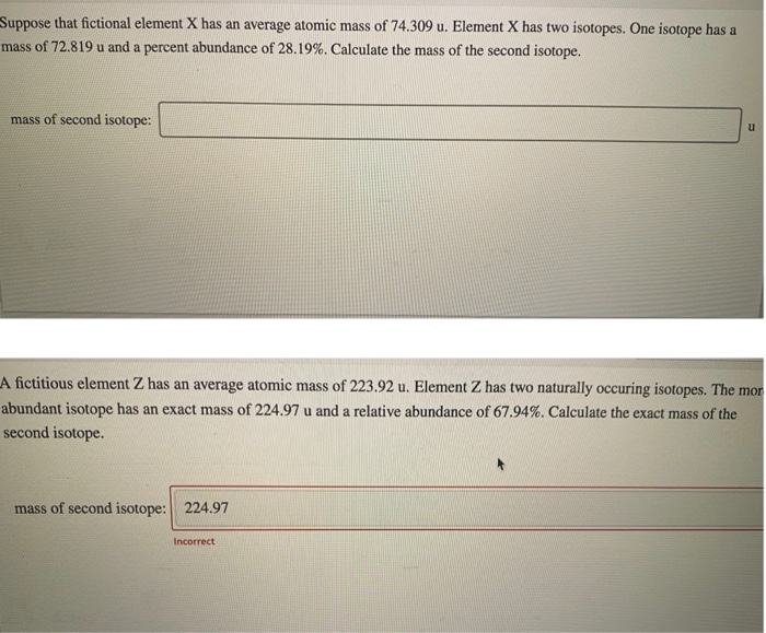Solved Suppose that fictional element X has an average | Chegg.com Solved Suppose that fictional element X has an average | Chegg.com