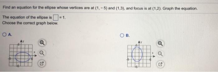Solved Find an equation for the ellipse whose vertices are | Chegg.com