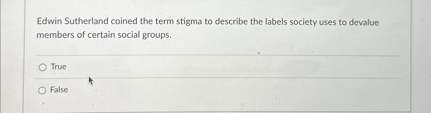 Solved Edwin Sutherland coined the term stigma to describe | Chegg.com