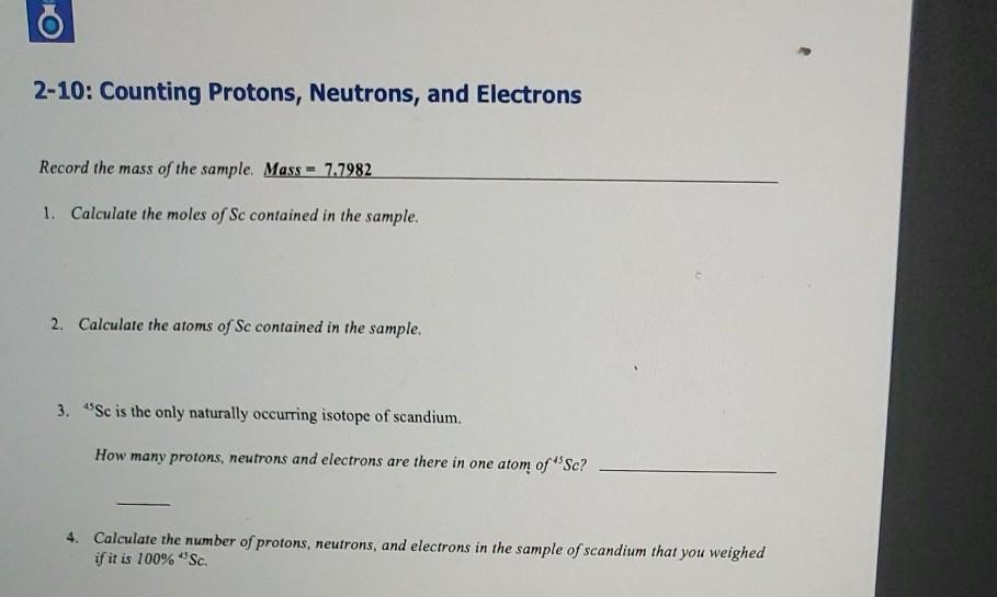 Solved 2-10: Counting Protons, Neutrons, and Electrons | Chegg.com