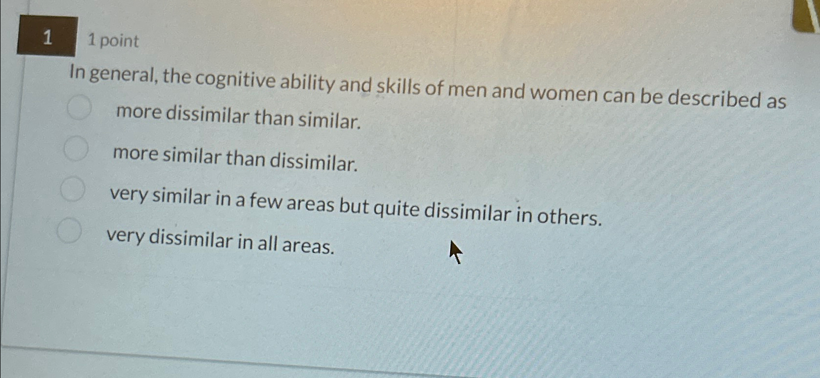 Solved 11 ﻿pointIn general, the cognitive ability and skills | Chegg.com