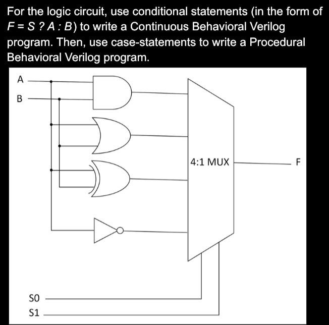 Solved For the logic circuit, use conditional statements in | Chegg.com