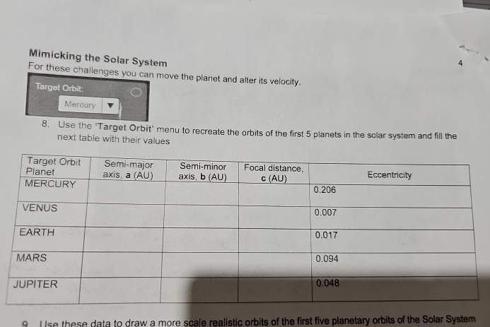 Mimicking the Solar System4For these challenges you | Chegg.com