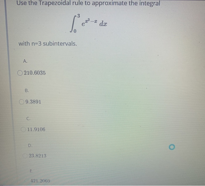 Solved Use the Trapezoidal rule to approximate the integral | Chegg.com