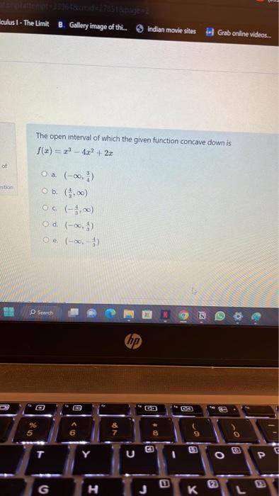 Solved The open interval of which the given function concave | Chegg.com