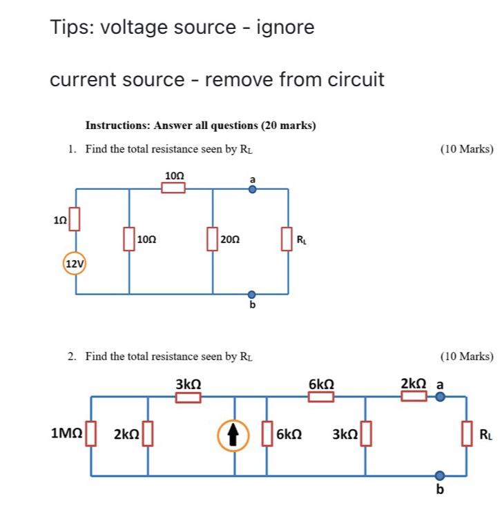 Solved Tips: voltage source - ﻿ignorecurrent source - | Chegg.com
