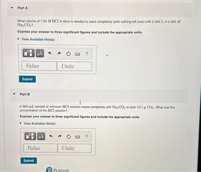 Solved The stoichiometric relationship between the reactants | Chegg.com
