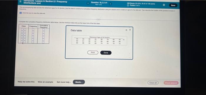 Solved mework Lesson 4: Section 2.1 Frequency Distributions | Chegg.com