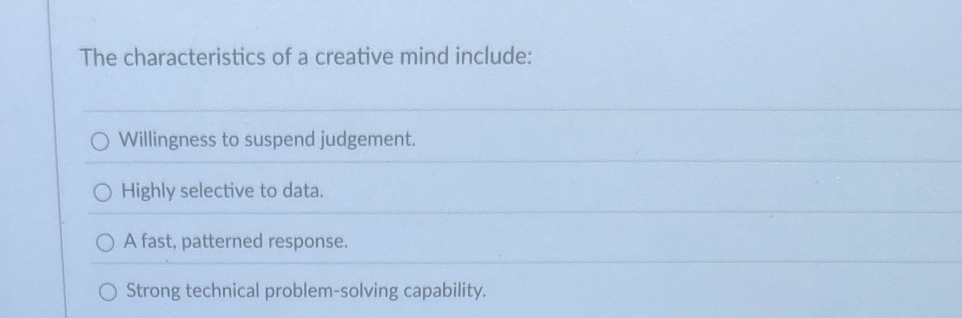 The characteristics of a creative mind | Chegg.com