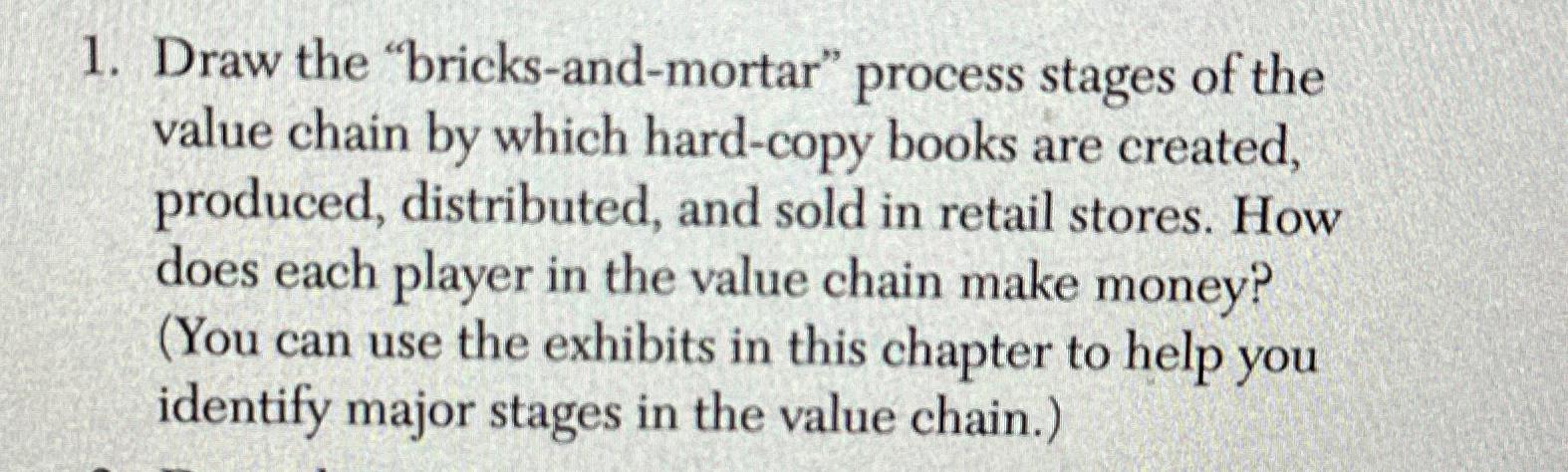 Solved Draw the "bricks-and-mortar" process stages of the | Chegg.com