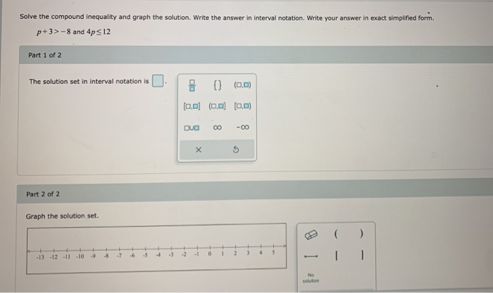 Solved Solve the compound inequality and graph the solution. | Chegg.com