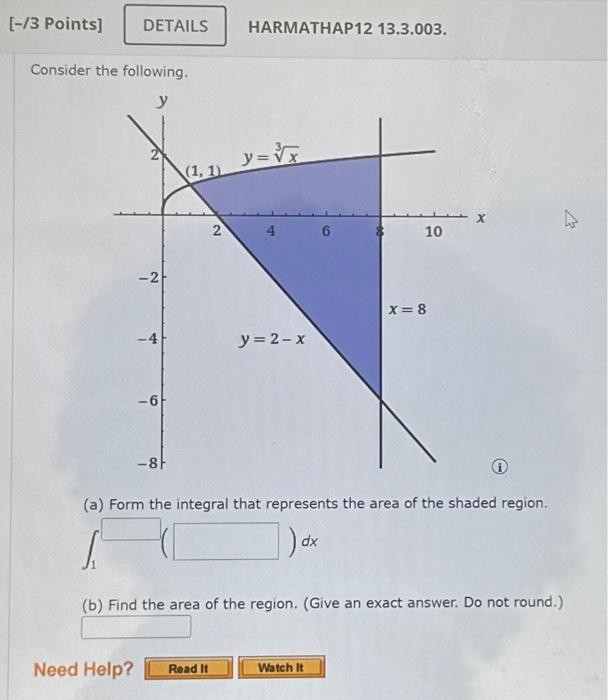 Solved HARMATHAP12 13.3.003. Consider the following. (a) | Chegg.com