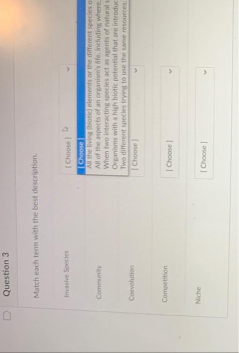 Solved Question 3 Match each term with the best description. | Chegg.com