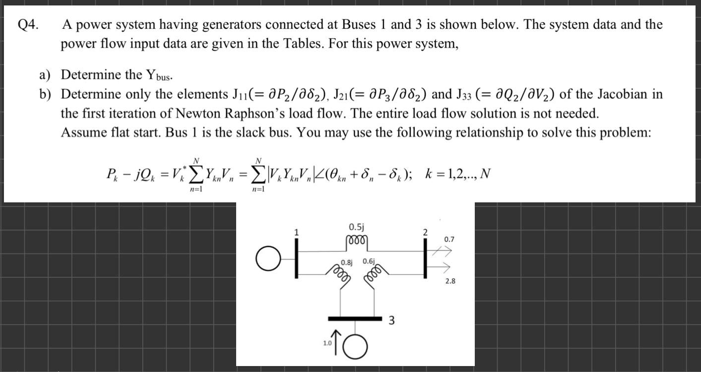 Solved Q4. ﻿A power system having generators connected at | Chegg.com