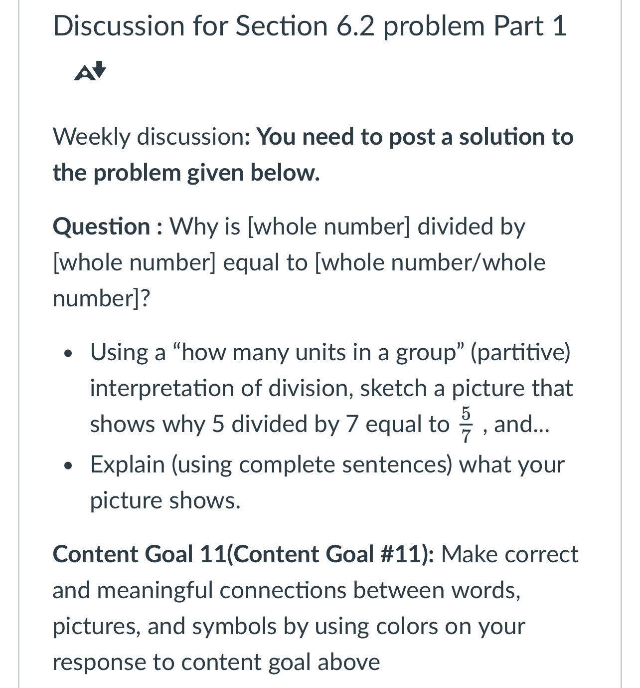 Solved Discussion for Section 6.2 ﻿problem Part 1Weekly | Chegg.com
