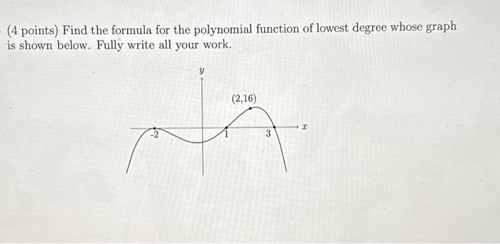 Solved (4 points) Find the formula for the polynomial | Chegg.com