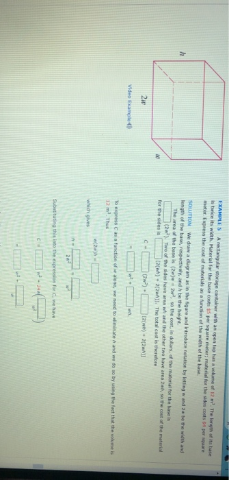 Solved EXAMPLES A rectangular storage container with an open | Chegg.com