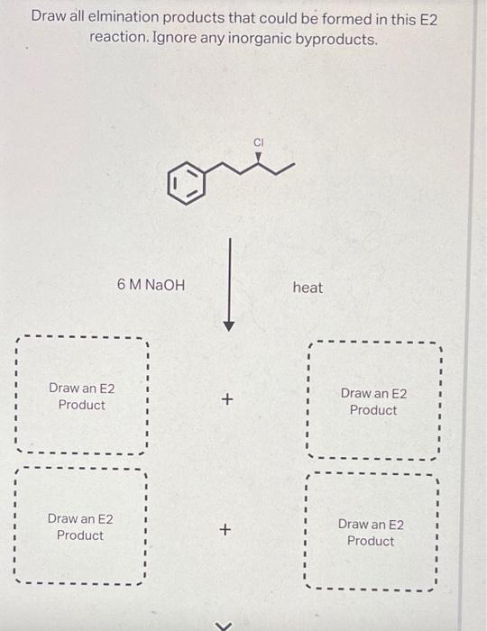 Solved Draw all elmination products that could be formed in | Chegg.com