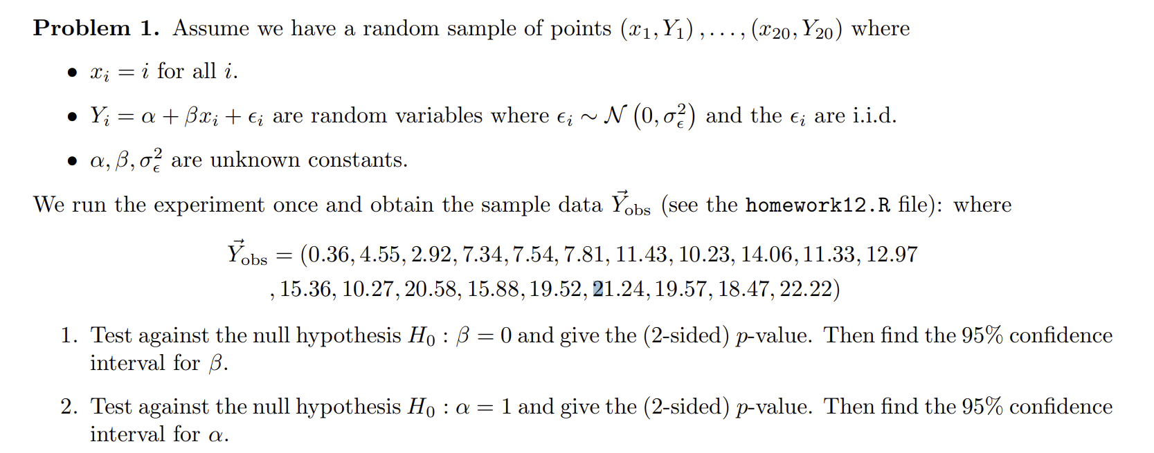Solved Problem 1. ﻿Assume we have a random sample of points | Chegg.com