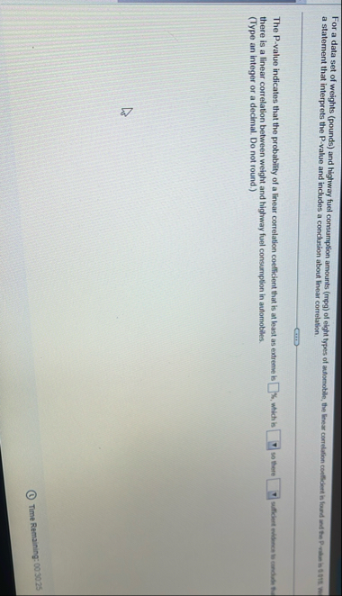 Solved a statement that interprets the P -value and includes | Chegg.com